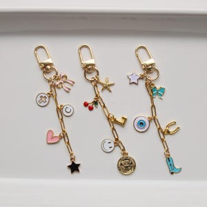 Custom Gold Charm Paperclip Keychain: Personalized Bag Purse Charm - Etsy
