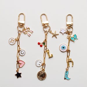 Custom Gold Charm Paperclip Keychain: Personalized Bag Purse Charm - Etsy