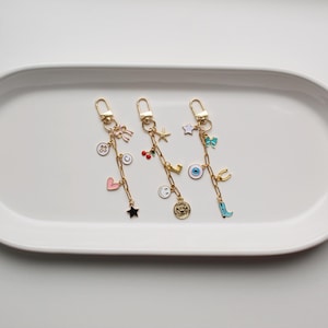 Custom Gold Charm Paperclip Keychain: Personalized Bag Purse Charm - Etsy