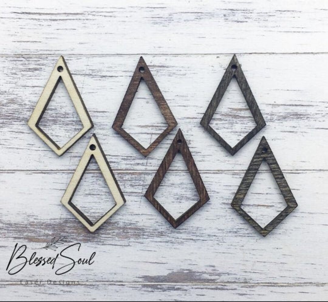 10 Pcs Unfinished Hollow Diamond Shaped Laser Cut Natural - Etsy Canada