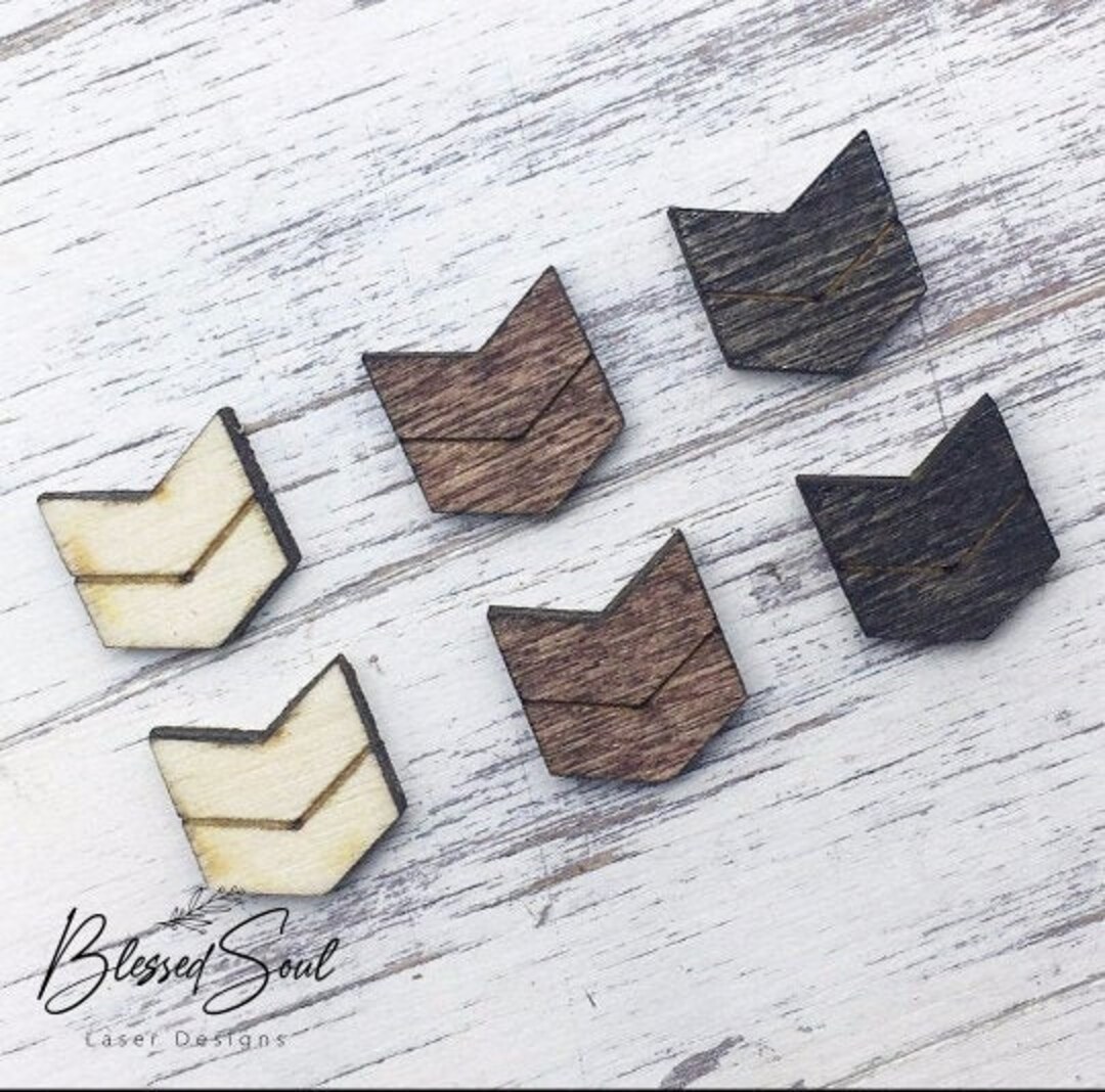 10 Pcs Unfinished Chevron Laser Cut With Score Laser Cut Chevron Shape ...