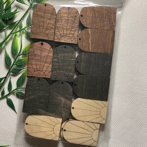 10 Pcs DIY Unfinished Earring Blanks Laser Cut Natural Wood Earring ...