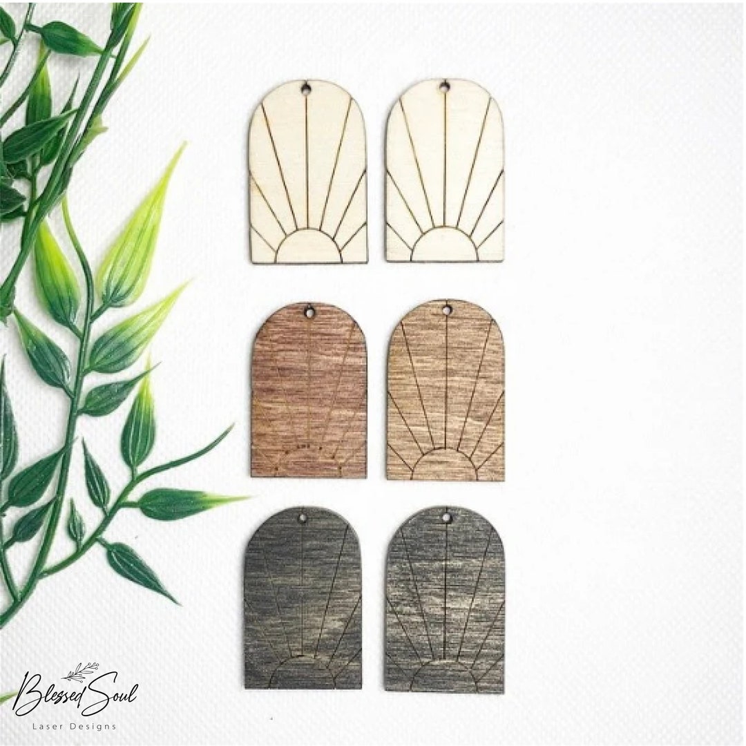 10 Pcs DIY Unfinished Earring Blanks Laser Cut Natural Wood Earring ...