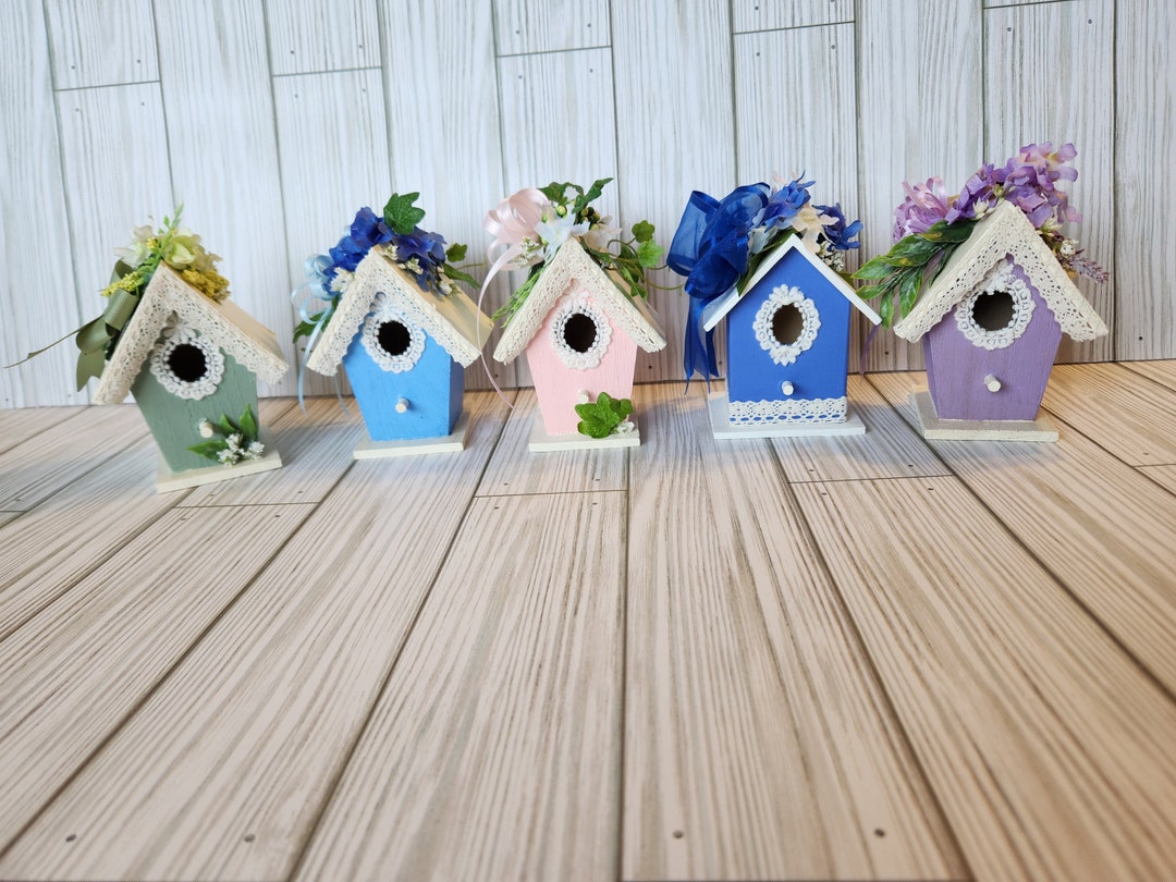 Decorative Mini Birdhouses 5 Color Options - Etsy