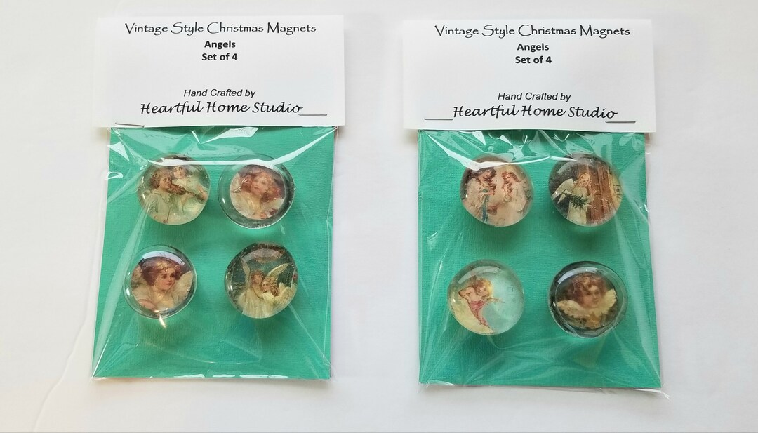 Vintage Style Christmas Magnets Featuring Angels in Sets of 4 - Etsy