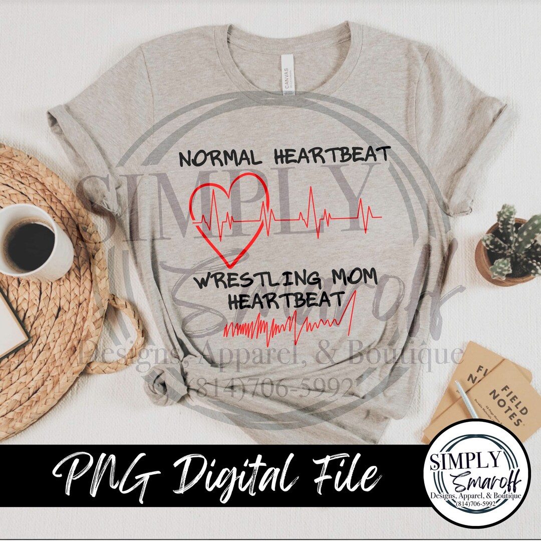 Wrestling Mom Heartbeat PNG - Etsy