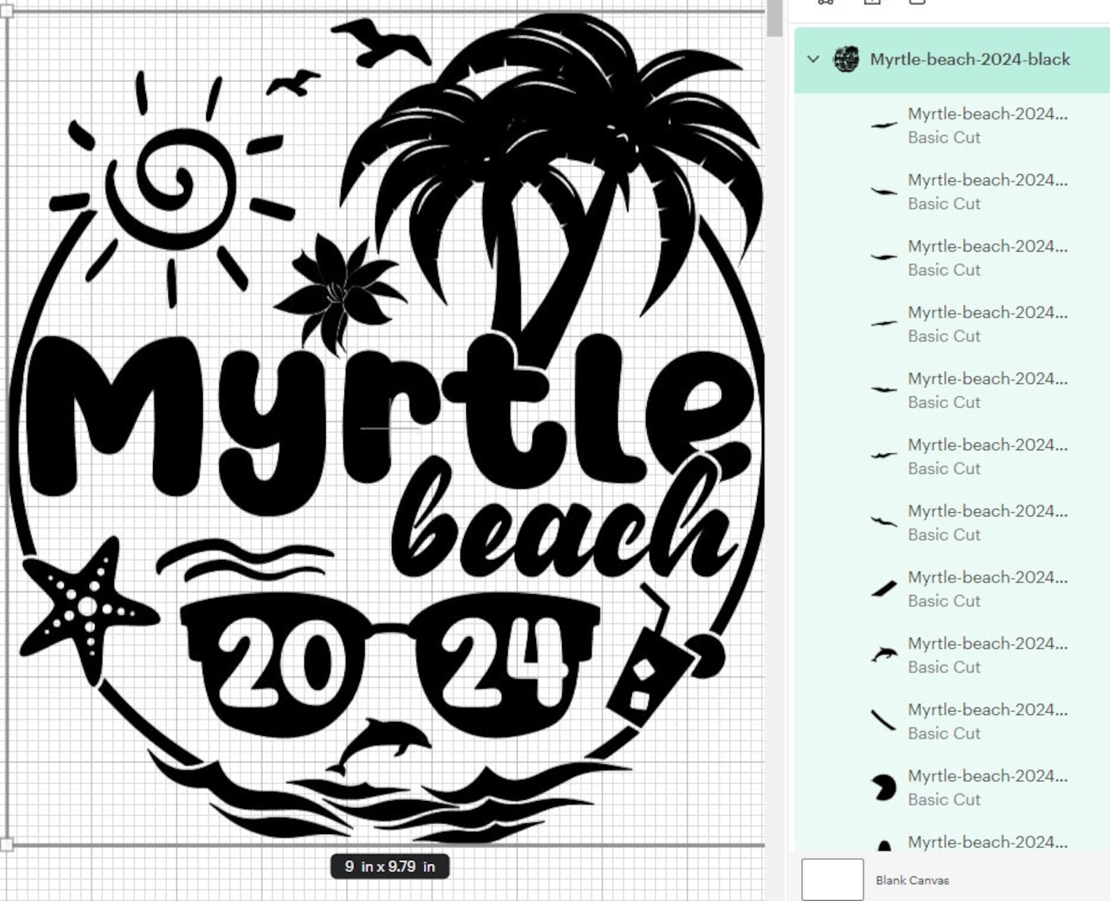 Grand Strand Myrtle Beach Vacation Svg 2024, South Carolina Palm Tree ...