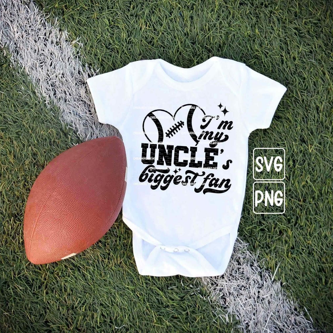 Uncle's Biggest Fan Football SVG PNG: Niece / Nephew Jersey Design ...