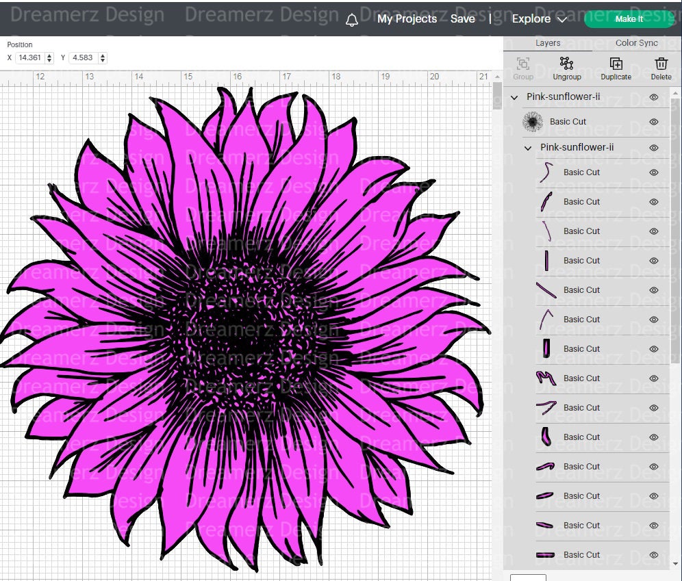 Pink Sunflower SVG PNG: Floral Sublimation Designs (digital Download ...