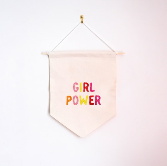 Girl Power Embroidered Banner Mini Regular Large Size / Wall - Etsy