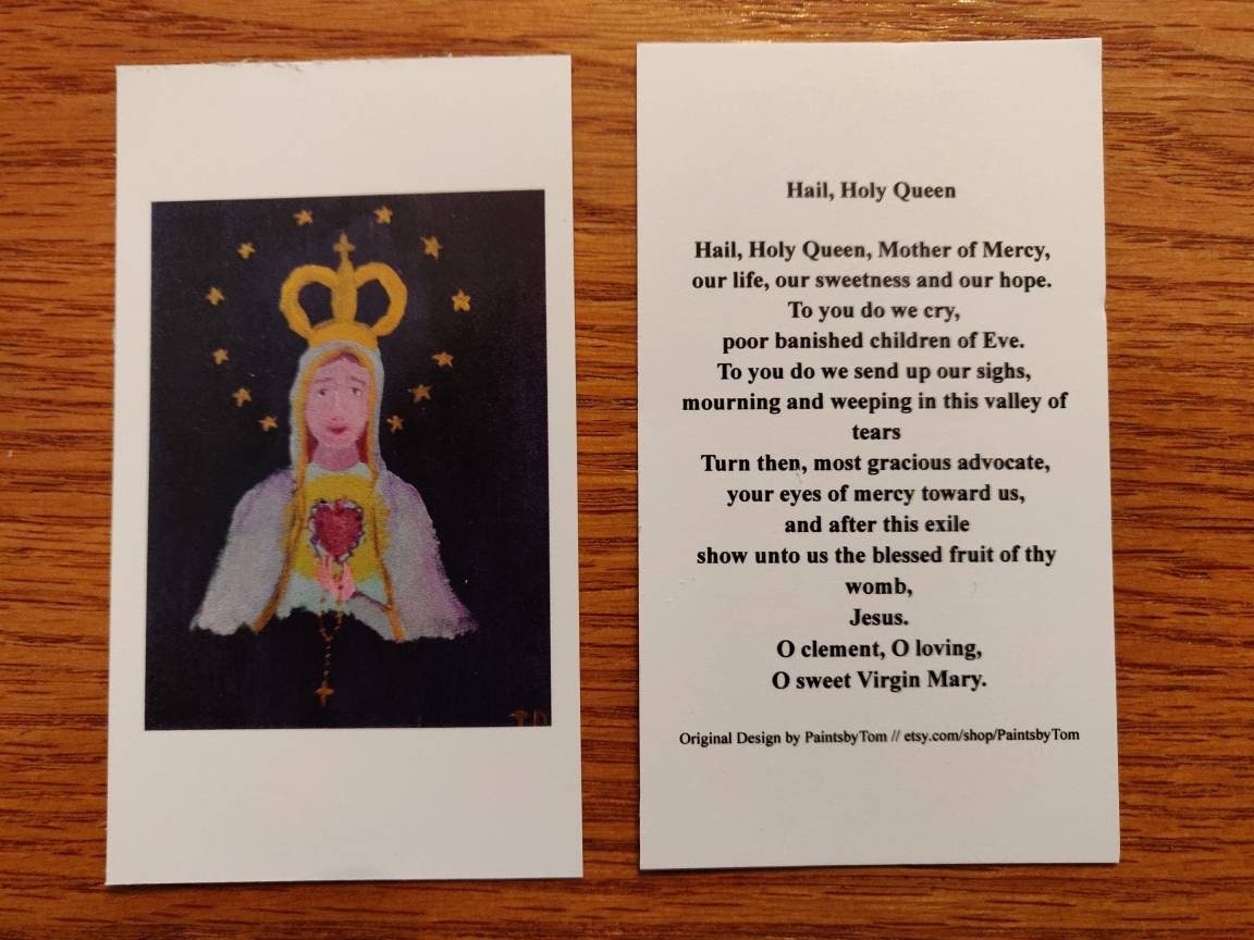 5 Pack Hail Holy Queen Prayer Cards - Etsy UK