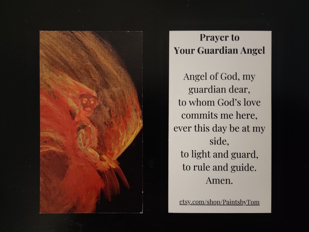5 Pack Guardian Angel Prayer Cards - Etsy