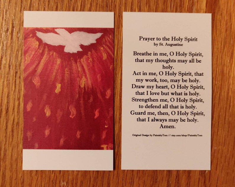 5 Pack St. Augustine Holy Spirit Prayer Cards - Etsy