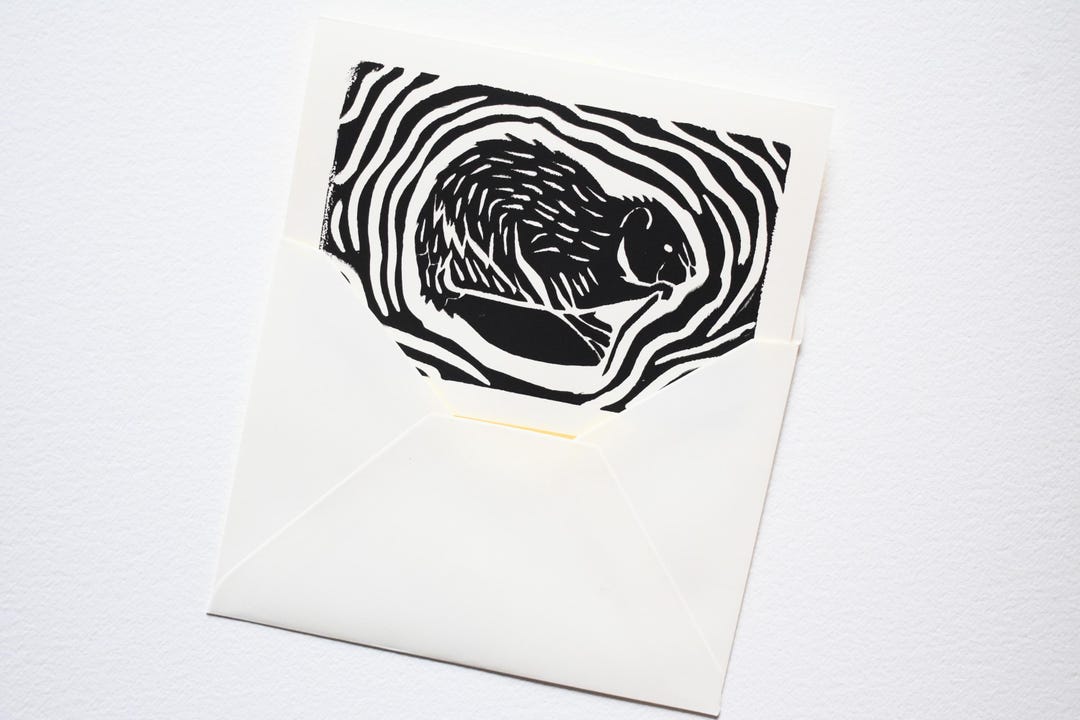 Beaver - A Habitat Hero! (linoleum Block Print, Individually Wrapped ...
