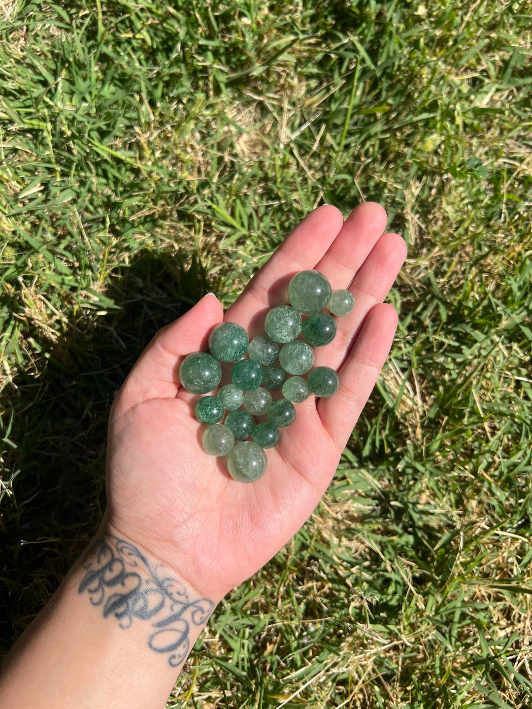 Mini Green Strawberry Quartz Spheres, Small Mini Green Strawberry ...