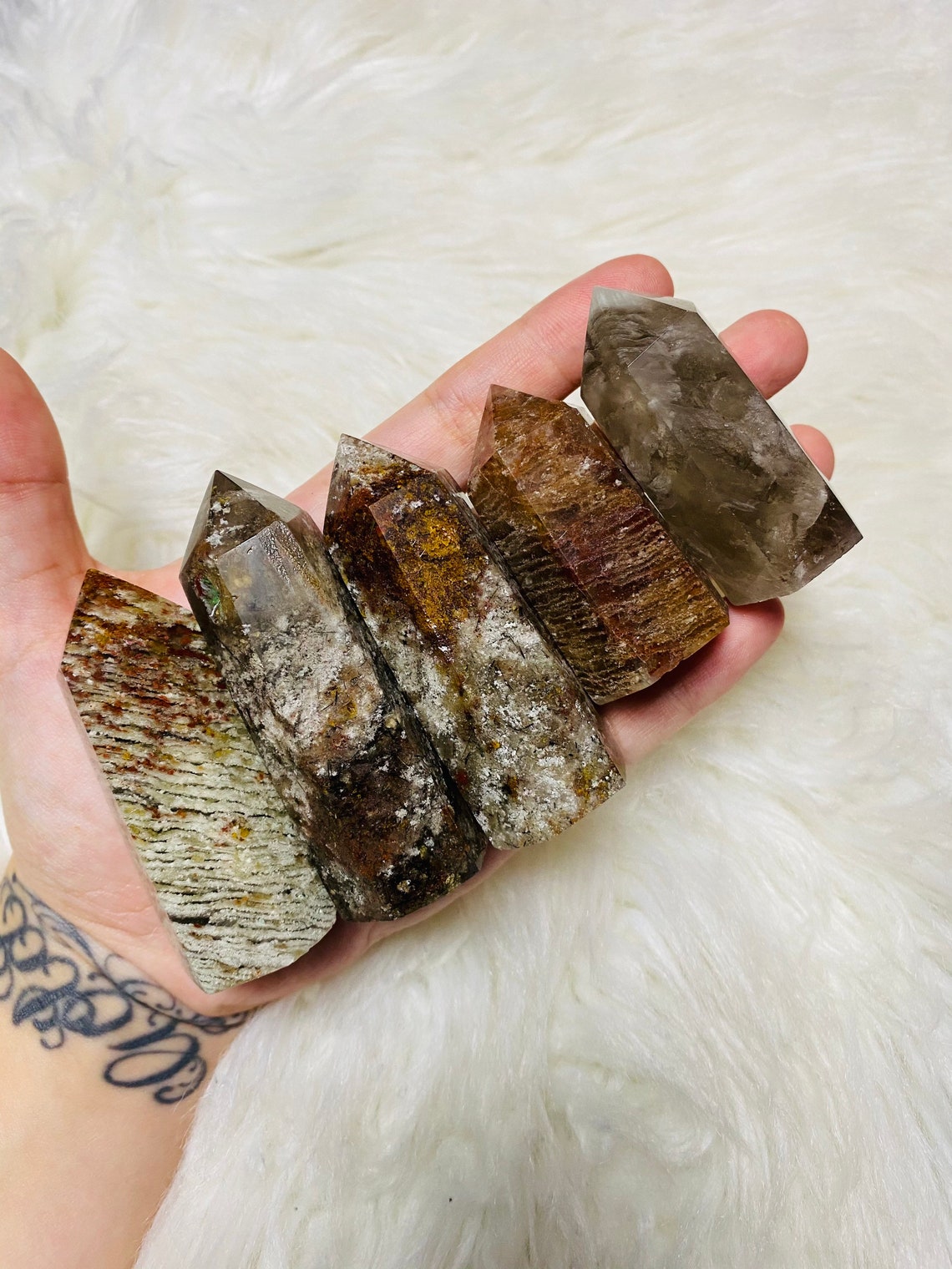 Thousand Layer Quartz Towers Lodolite Points Scenic Quartz | Etsy