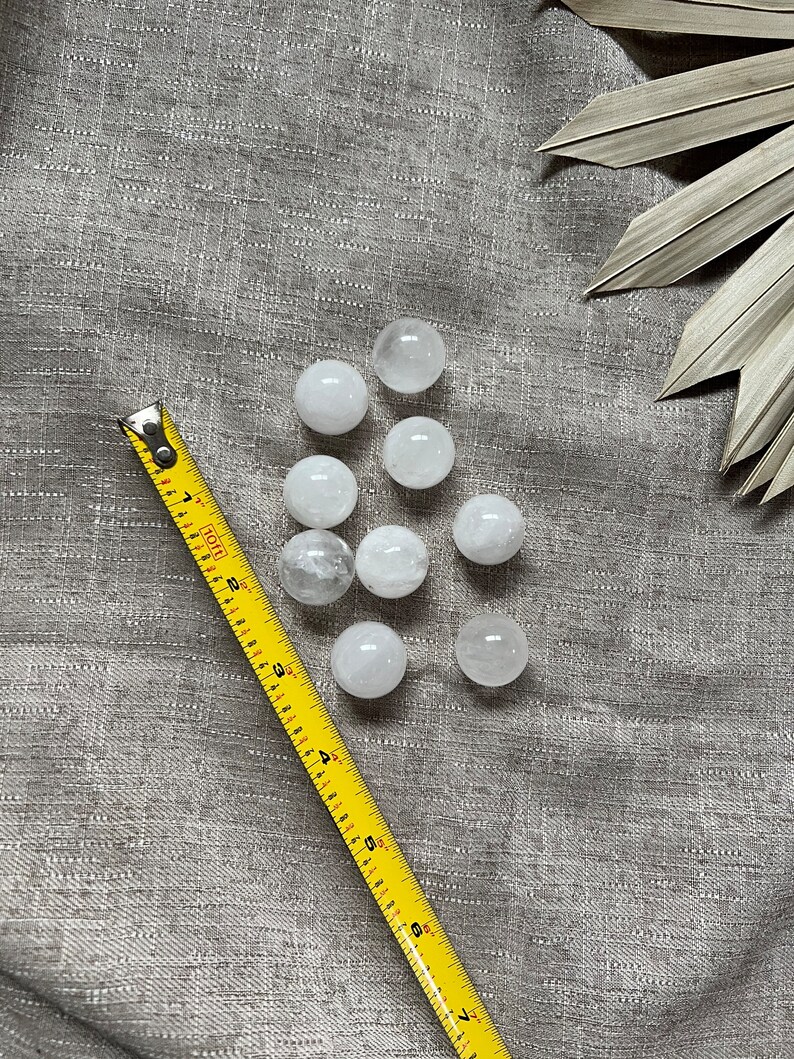 Mini Milky Quartz Spheres, Small Clear Quartz Spheres, Tumbles Tumbled ...