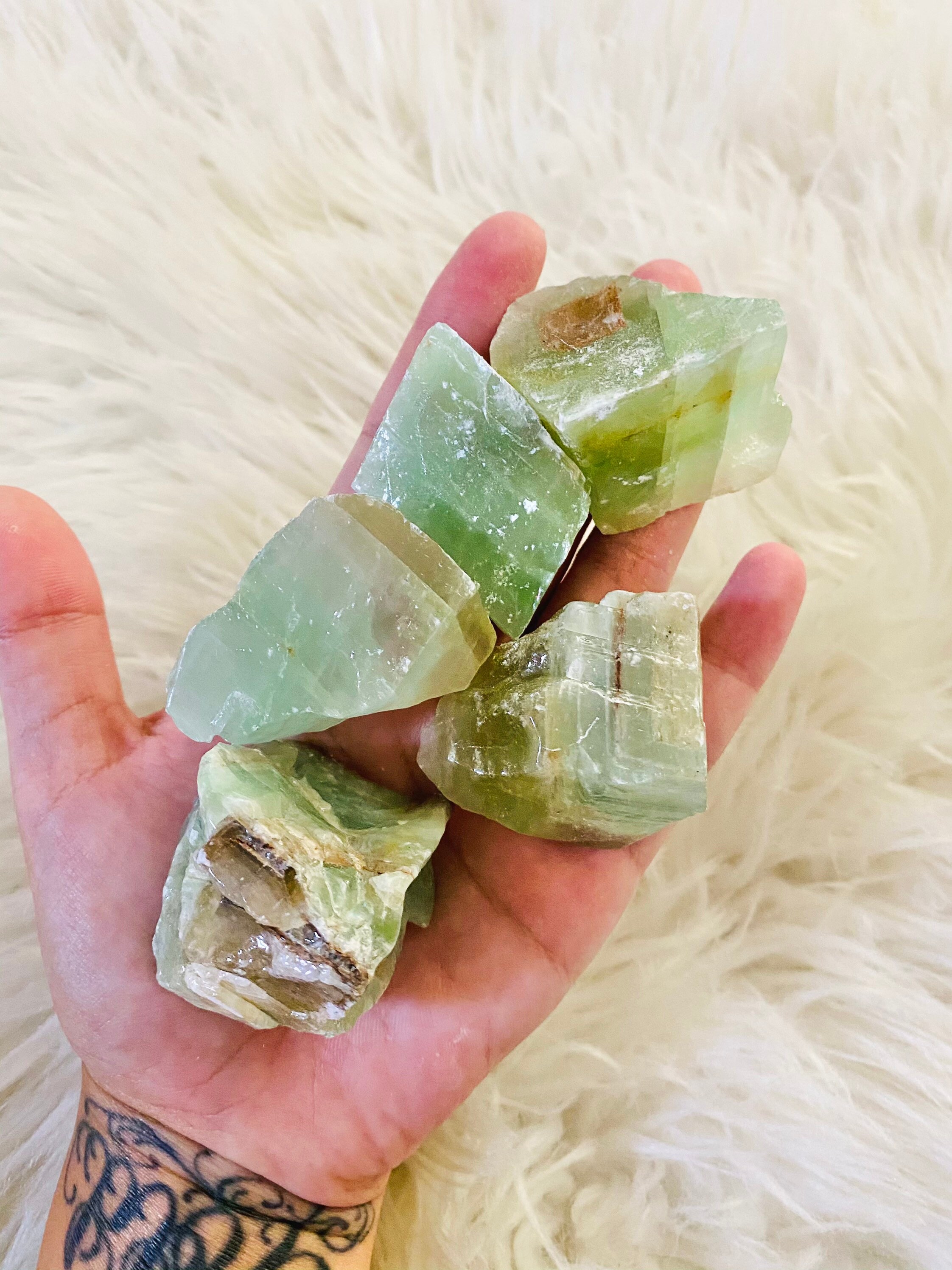 Raw Rough Pistachio Green Calcite Stones Crystals Chunks | Etsy
