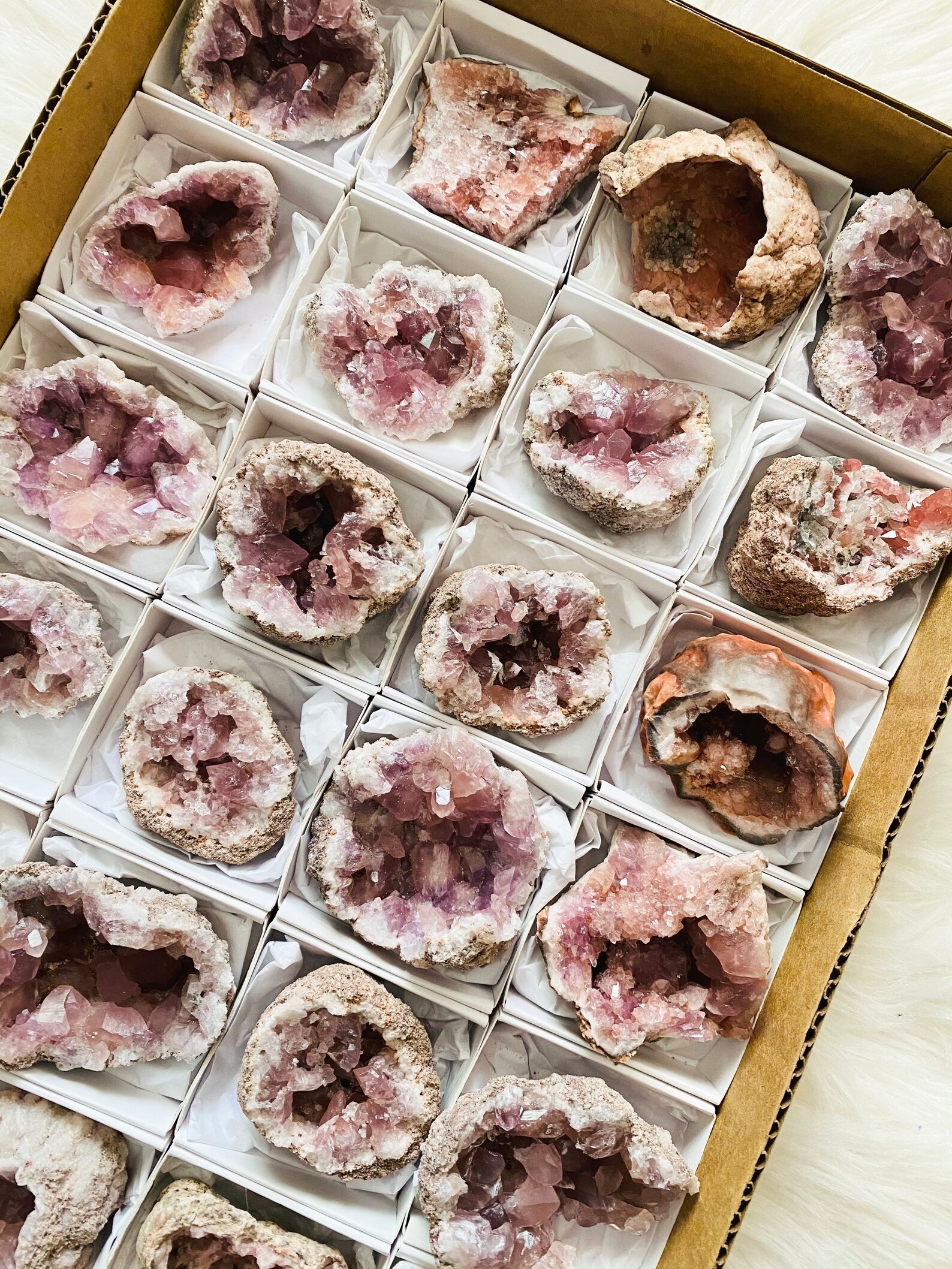 RARE LARGE Lavender Pink Amethyst Geodes Pink Amethyst Open | Etsy