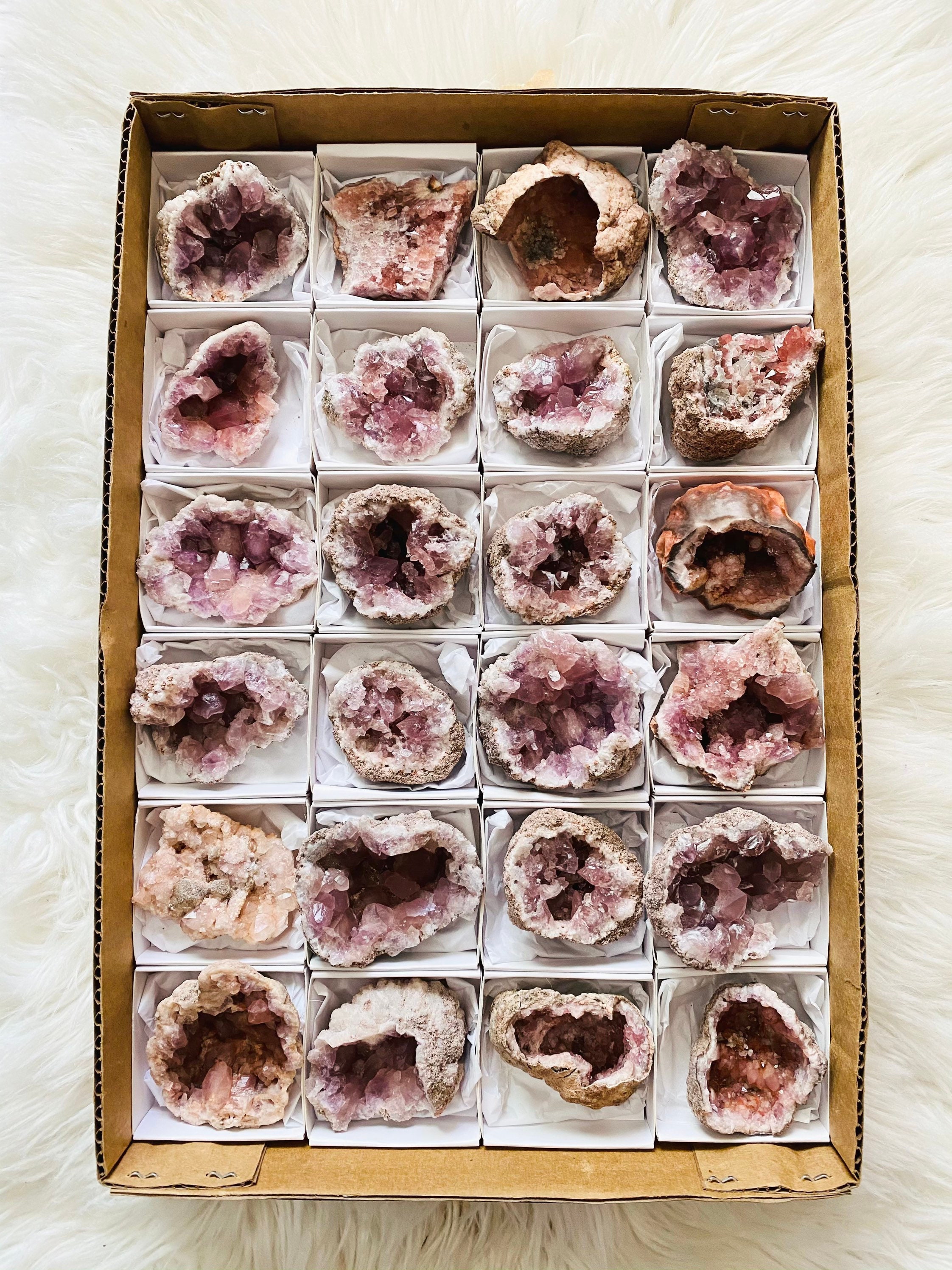 RARE LARGE Lavender Pink Amethyst Geodes Pink Amethyst Open | Etsy