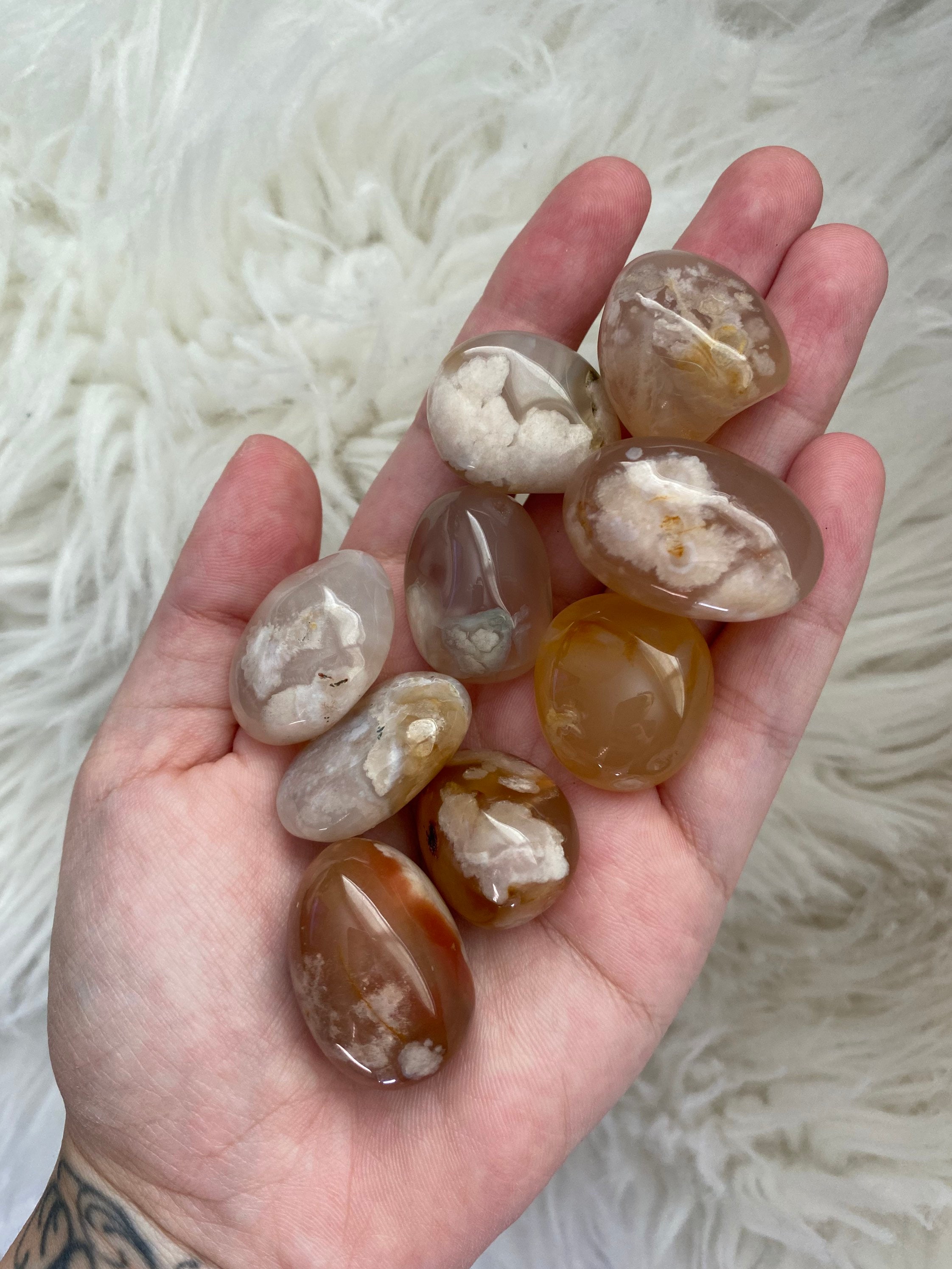 Flower Agate Tumbles Flower Agate Tumbled Stones Rocks - Etsy UK
