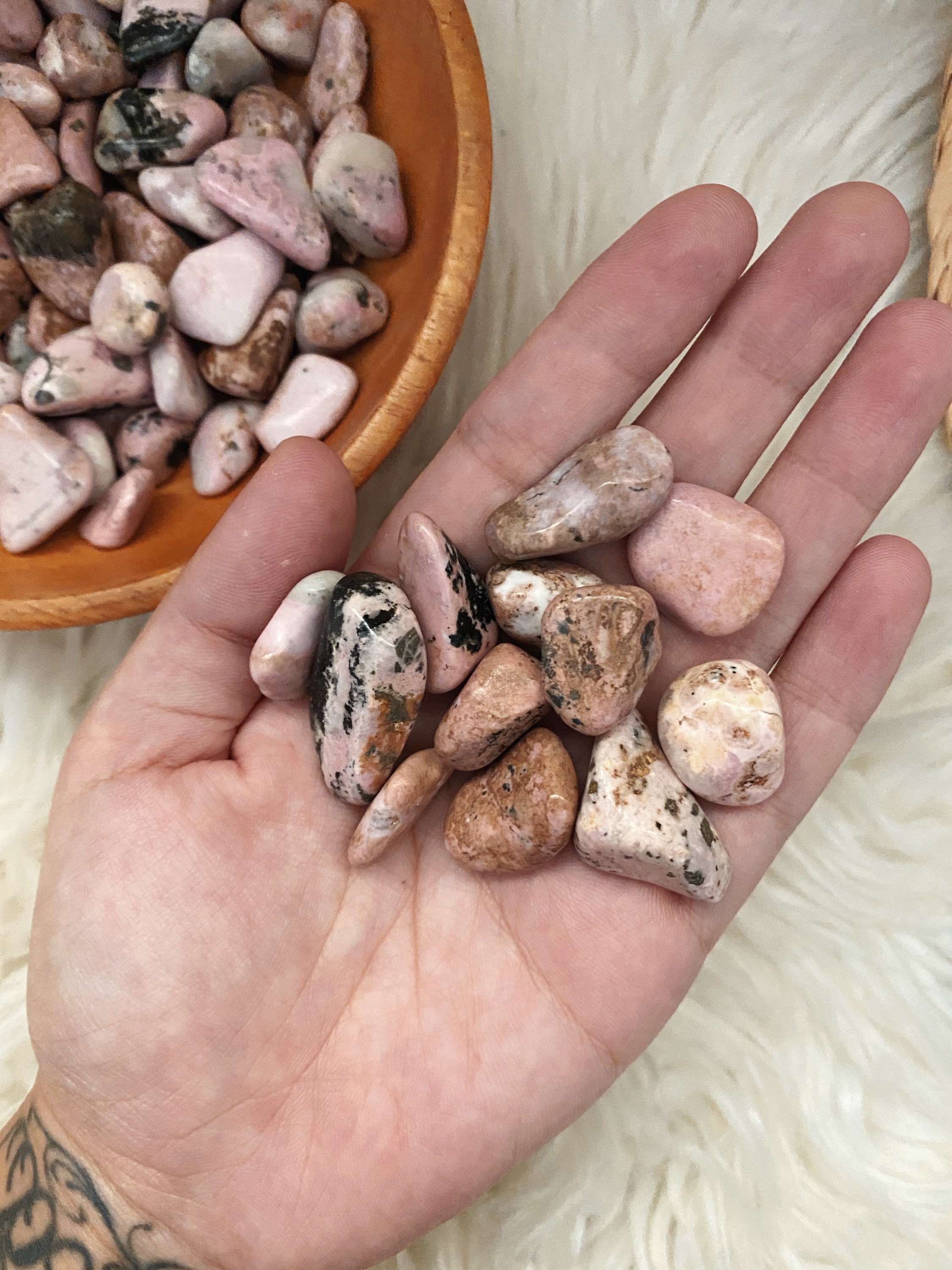 Peruvian Rhodonite Tumbles Peruvian Rhodonite Tumbled Stones | Etsy