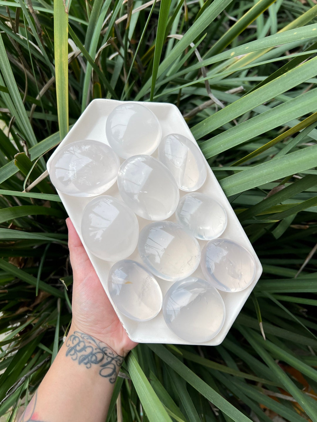 YOU CHOOSE Girasol Quartz Palm Stones, Opalescent Gemmy Quartz Palms - Etsy
