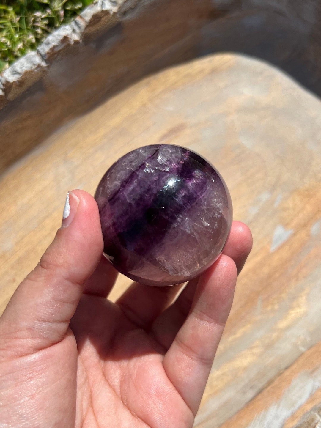 Bright Magical Rainbow-filled Purple Chinese Fluorite Sphere, Stunning ...