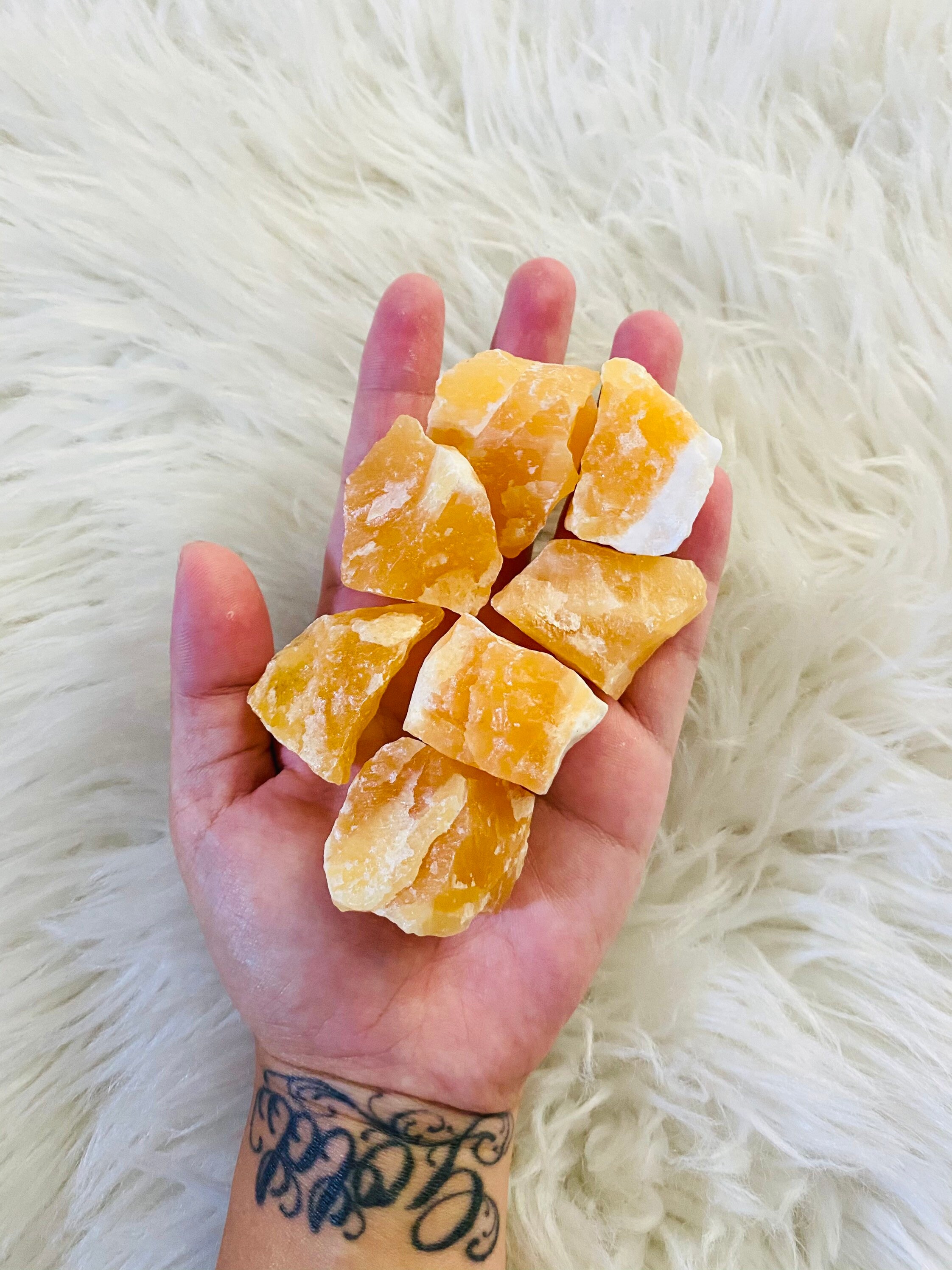 Raw Rough Orange Calcite Stones Crystals Gemstones | Etsy