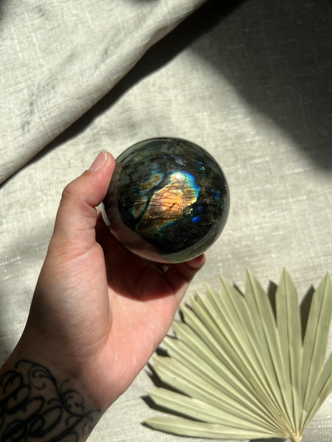 Colorful Rainbow Sunset Flash Labradorite Sphere, Rainbow Labradorite ...