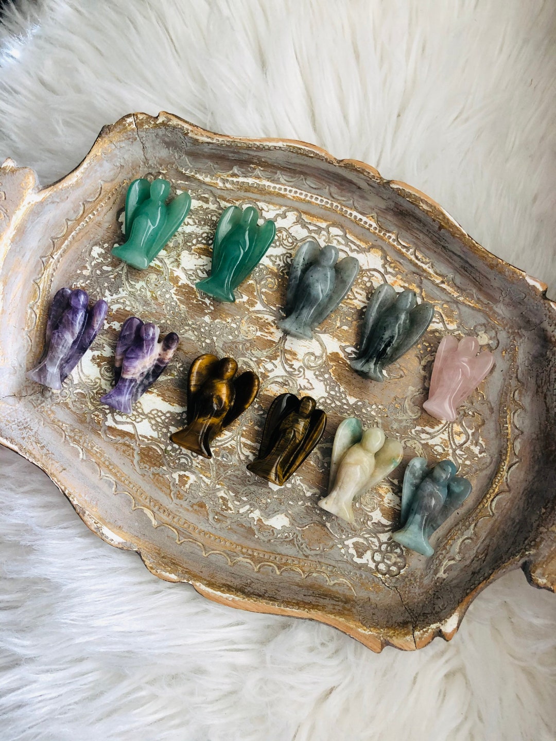 YOU CHOOSE Crystal Gemstone Angels, Angel Crystal Stone Carving ...