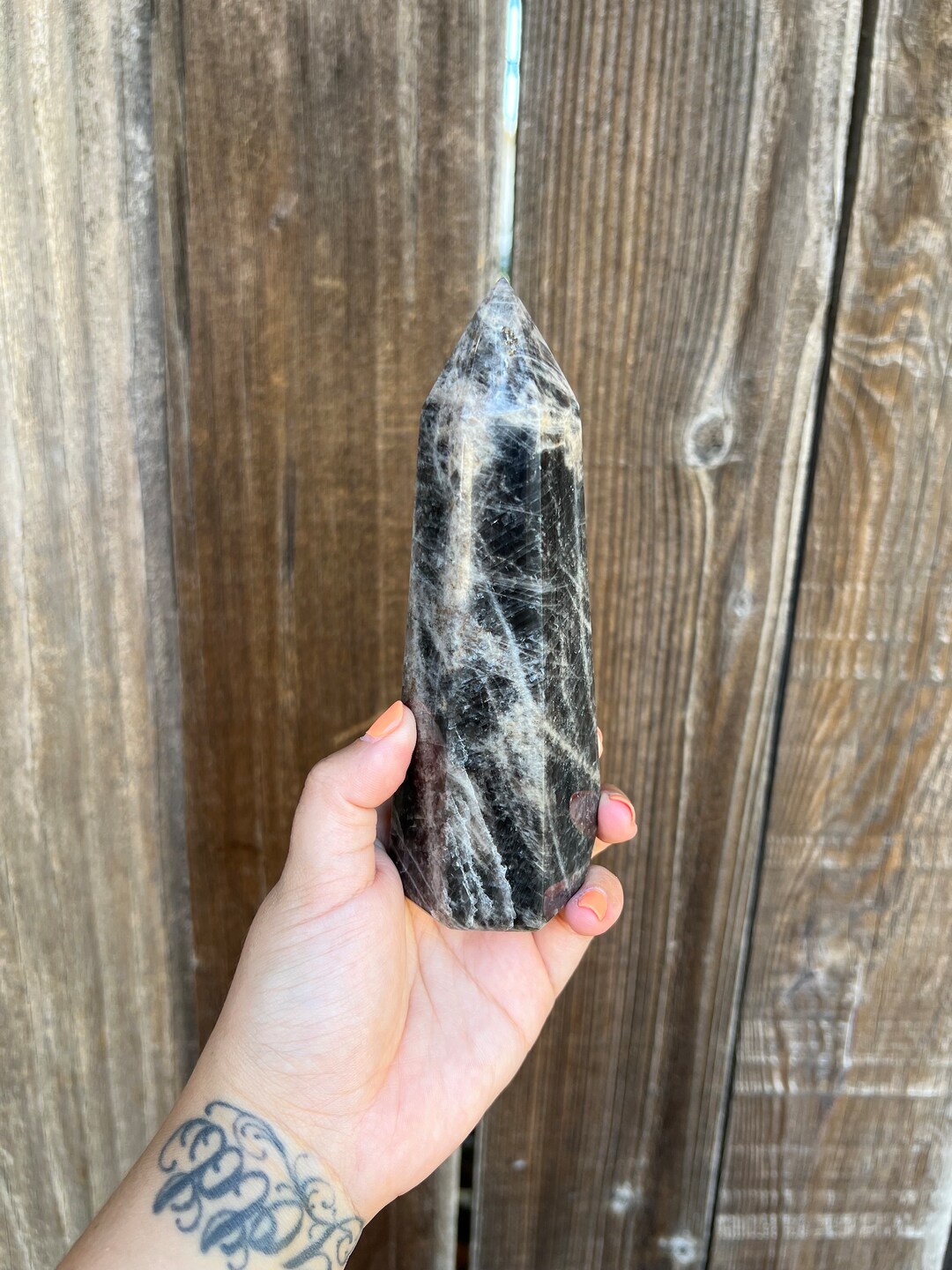 Flashy Black Moonstone Tower, Crystals Gemstones Minerals Decor Gifts ...