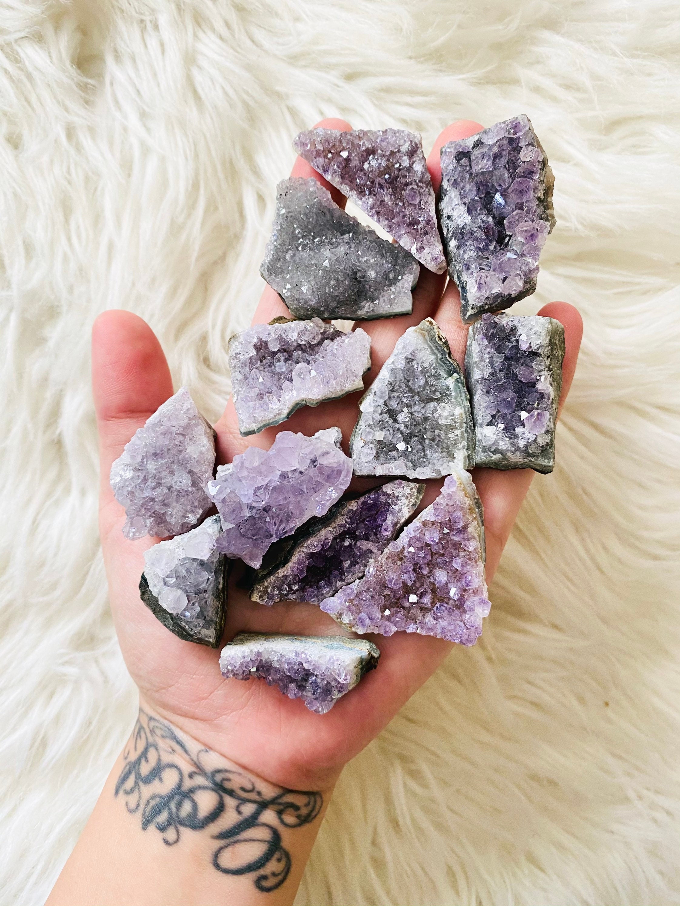 Natural Mini Amethyst Clusters, Small Druzy Amethyst Cluster, Amethyst ...
