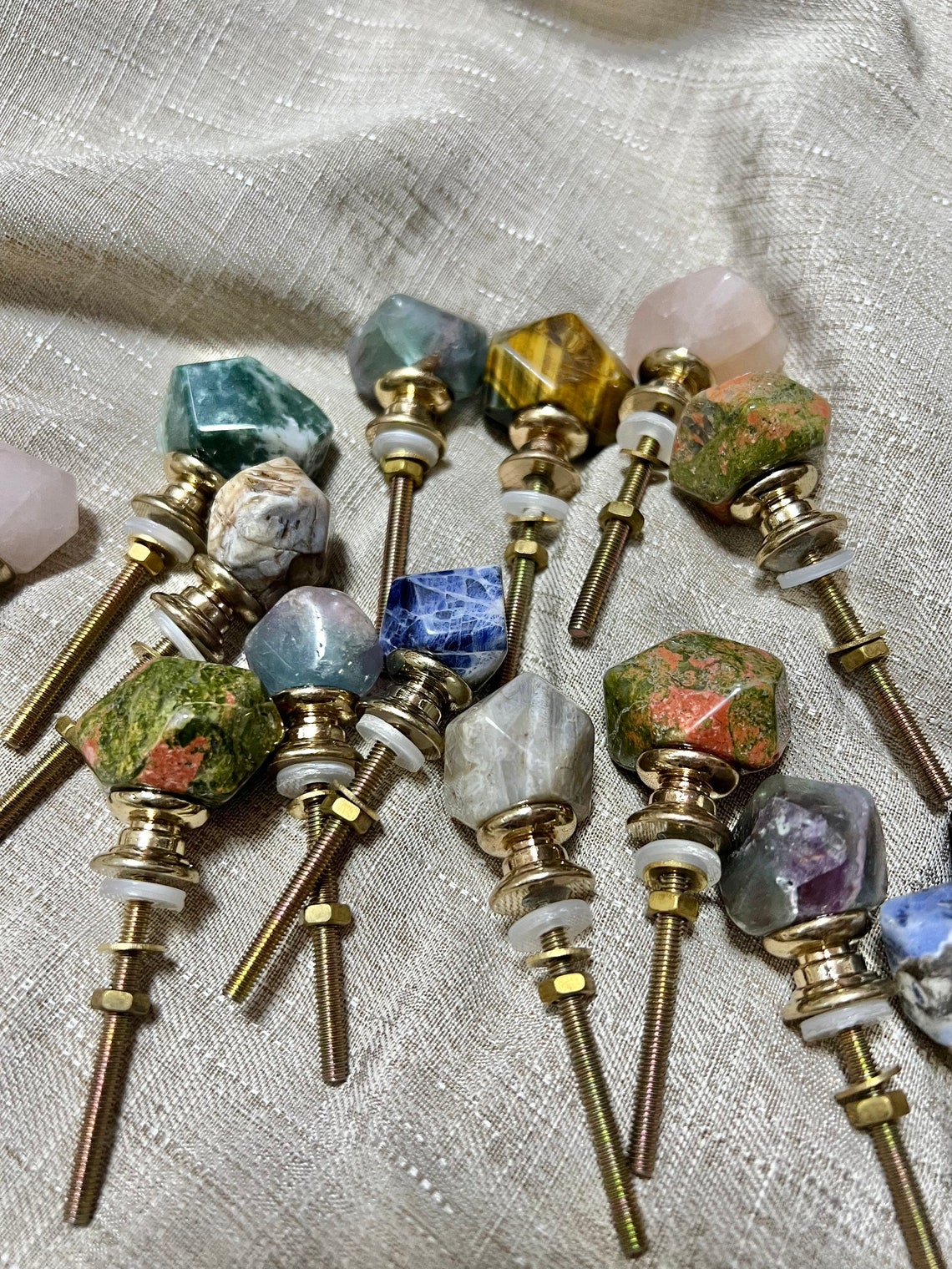 Gemstone Drawer Knobs Natural Stone Hardware Cabinet Knobs - Etsy