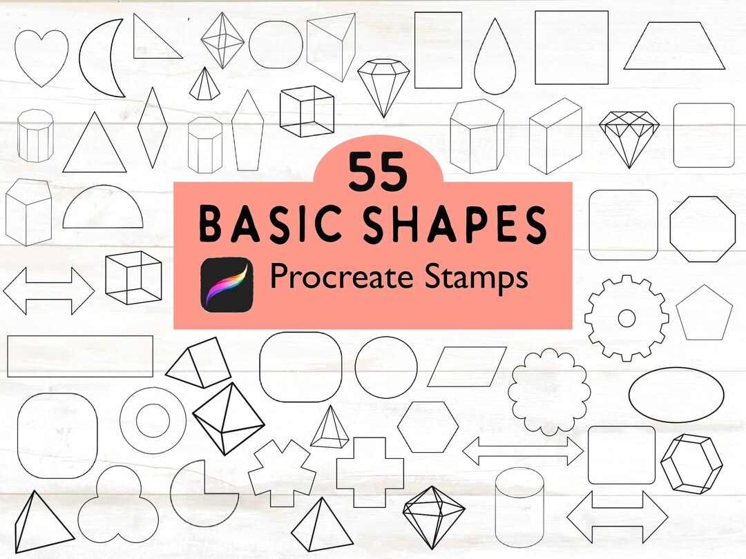 Buy Procreate Stamp Basic Shapes Stamp Geometric Shapes Set Procreate ...