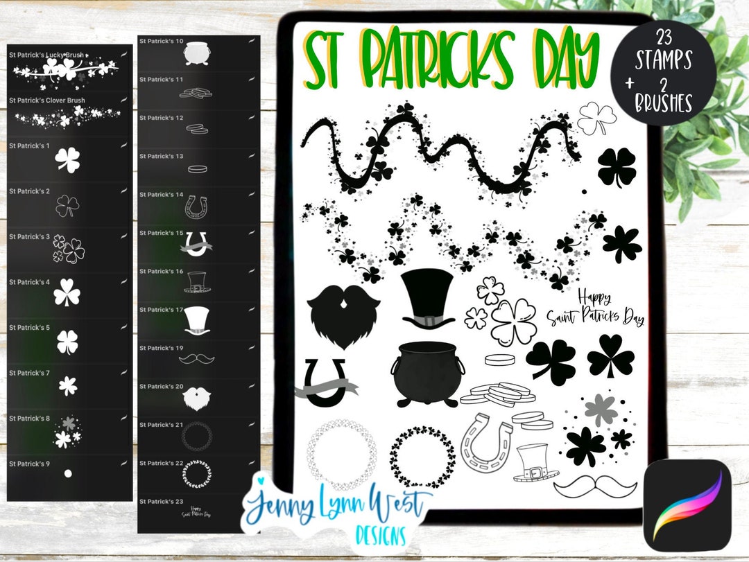 Procreate Brush Saint Patrick’s Day Brush for Procreate Four Leaf ...