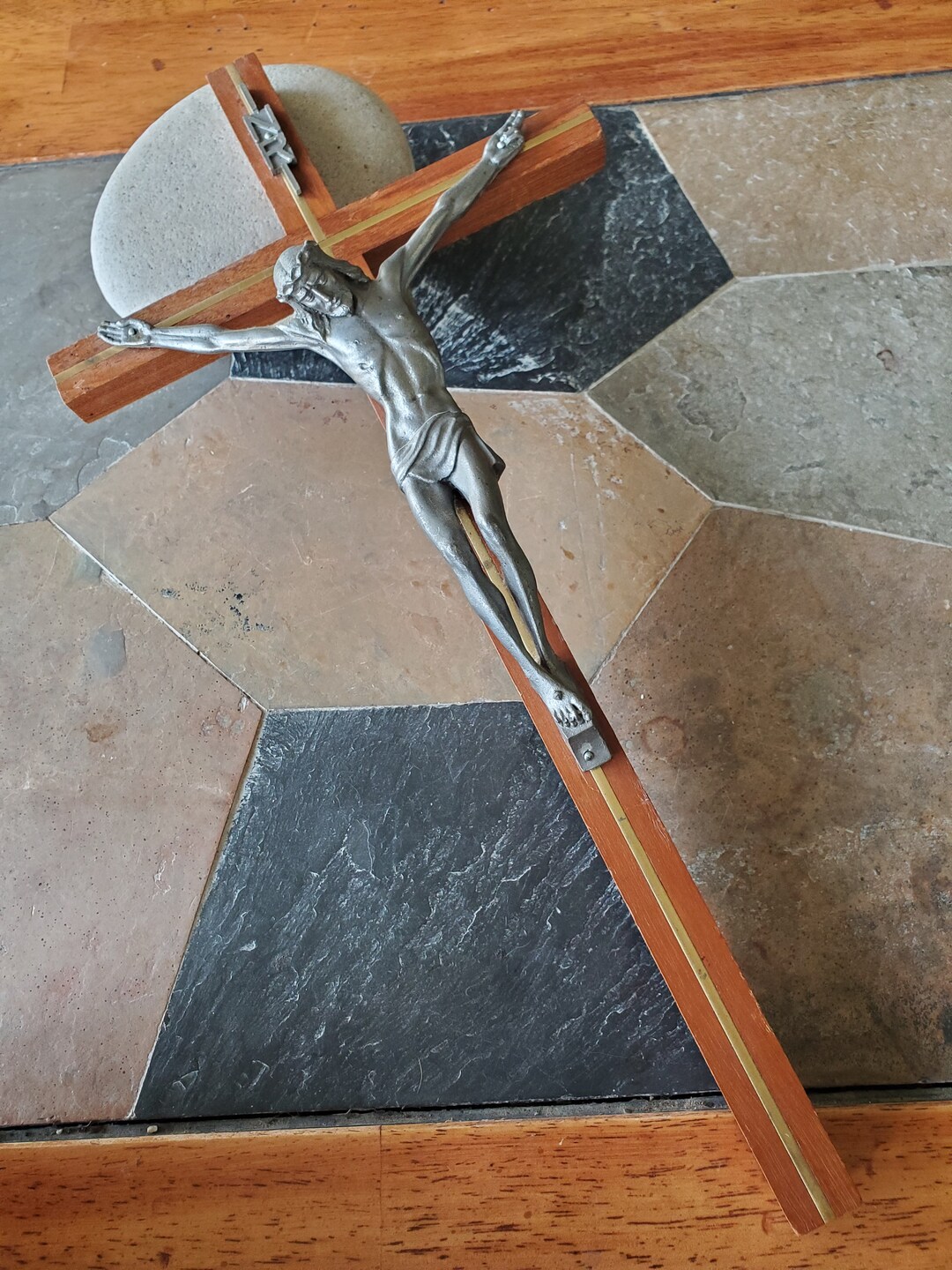 Vintage Wooden Crucifix Large Wall Hanging Cross Crucified Christ ...