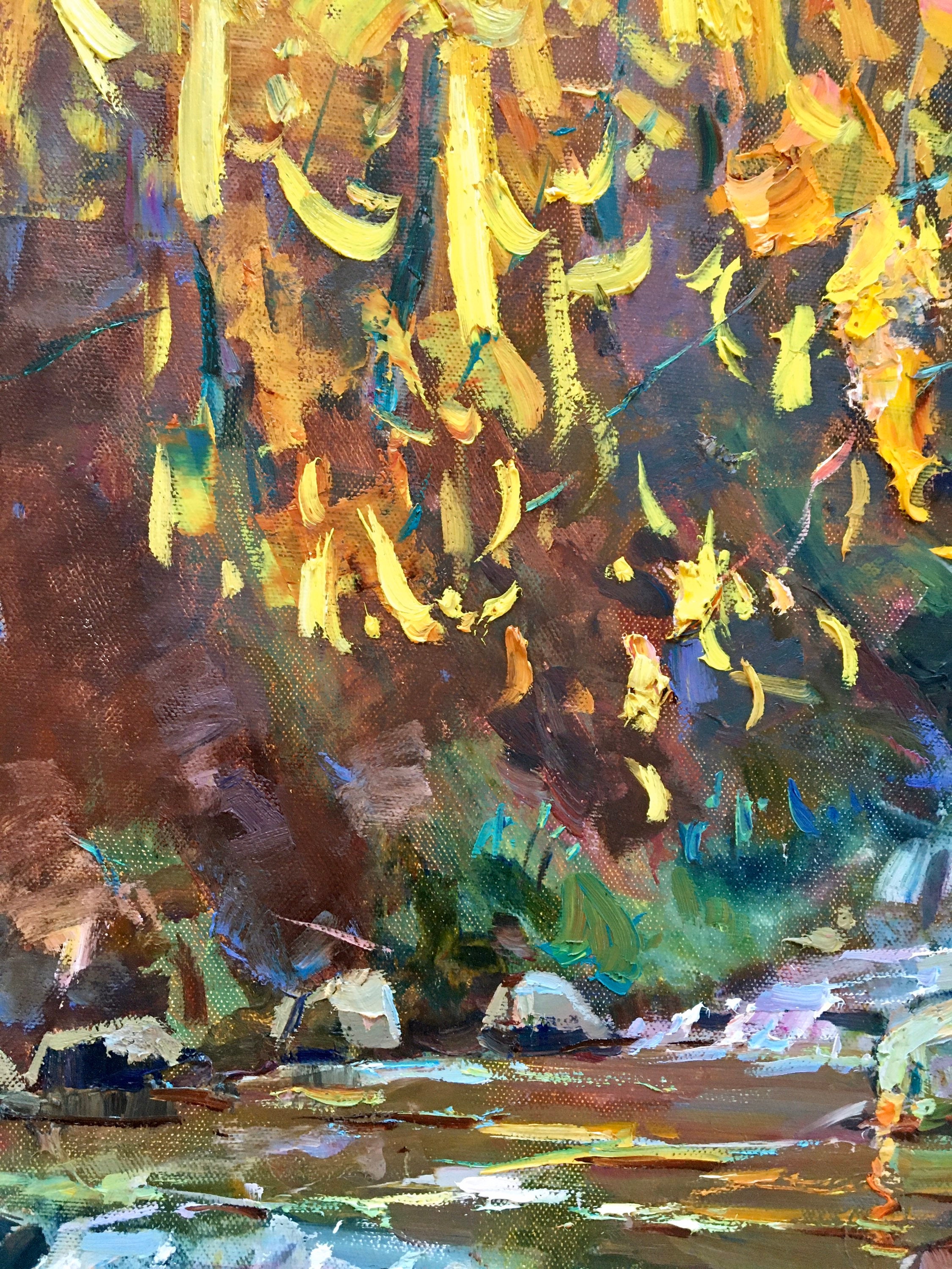 Impressionist Original Art Waterfall Artwork Mountains River - Etsy