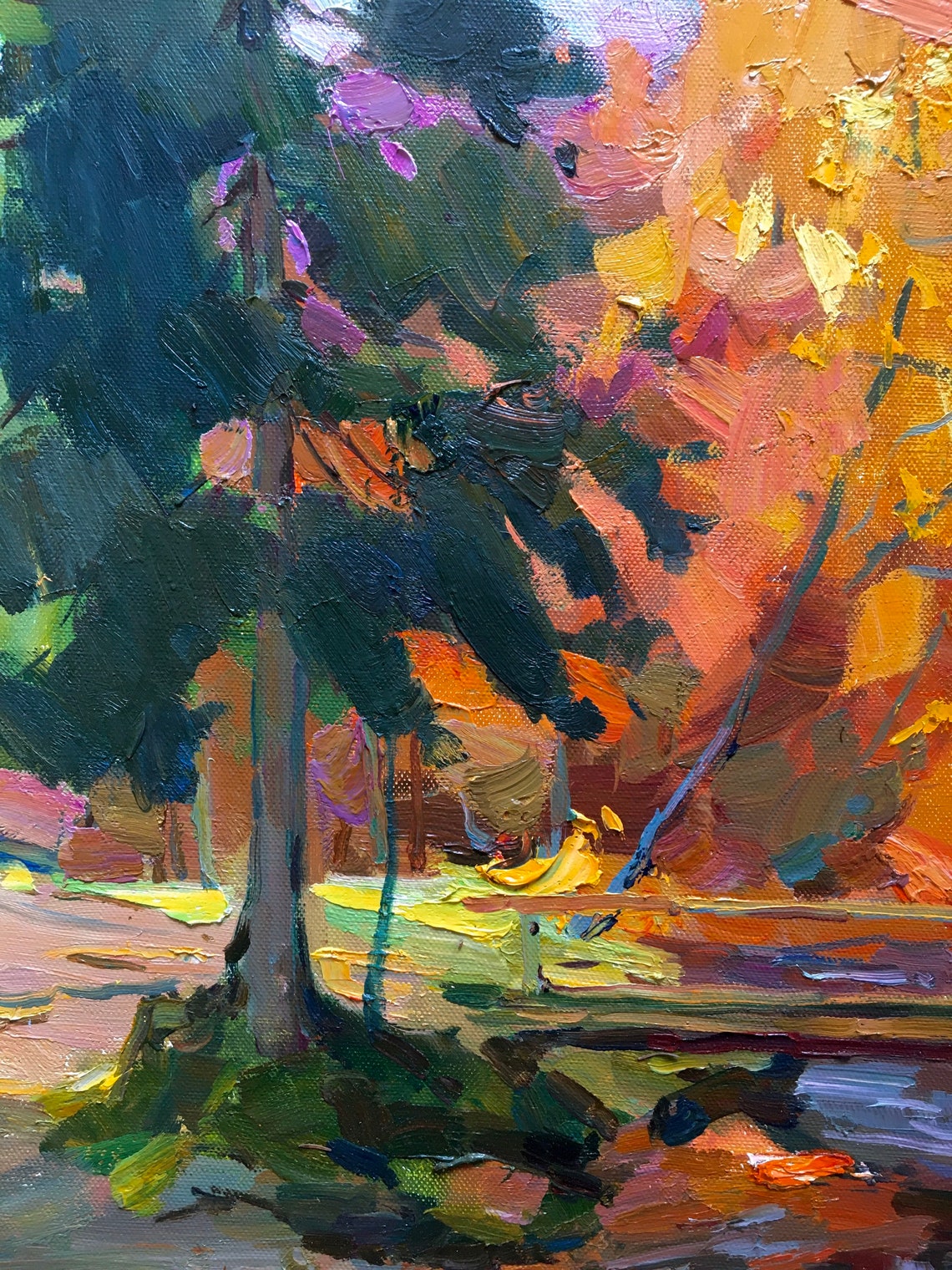 Vintage Impressionist Original Art Skyscape Artwork Mountains | Etsy