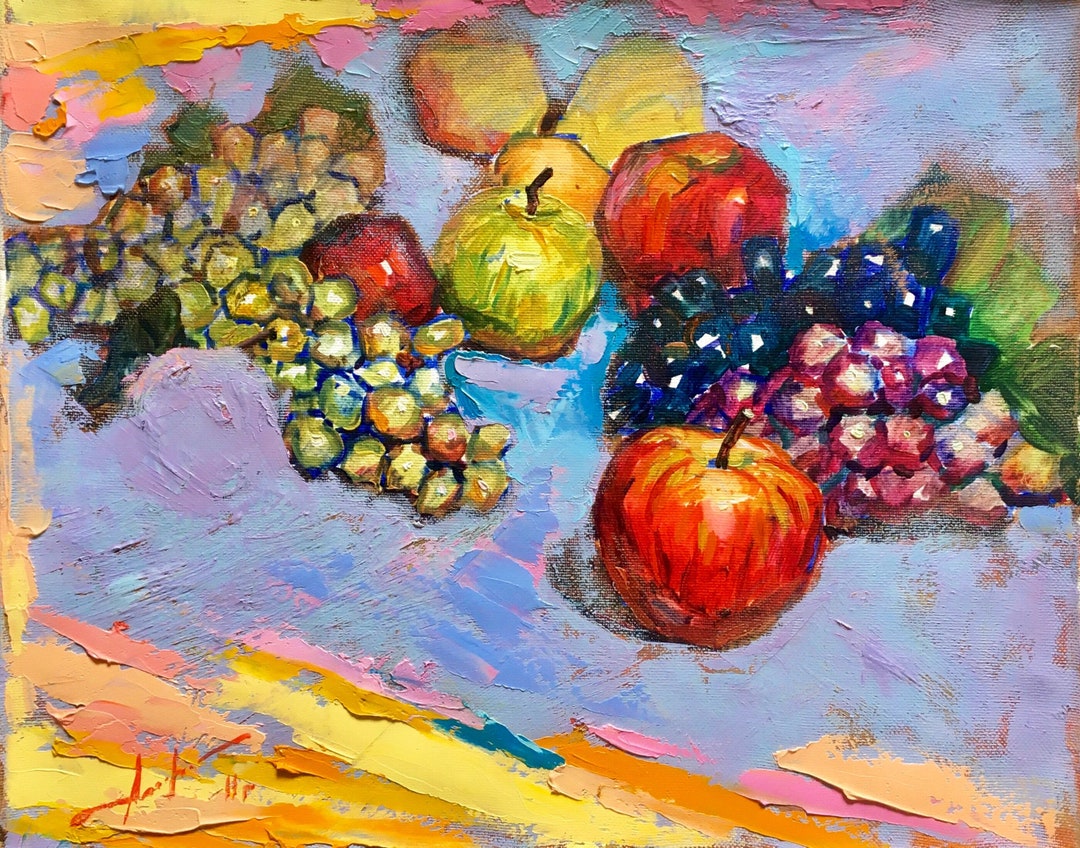 Original Apple Painting—impressionist Fruit Still Life—oil on Canvas ...