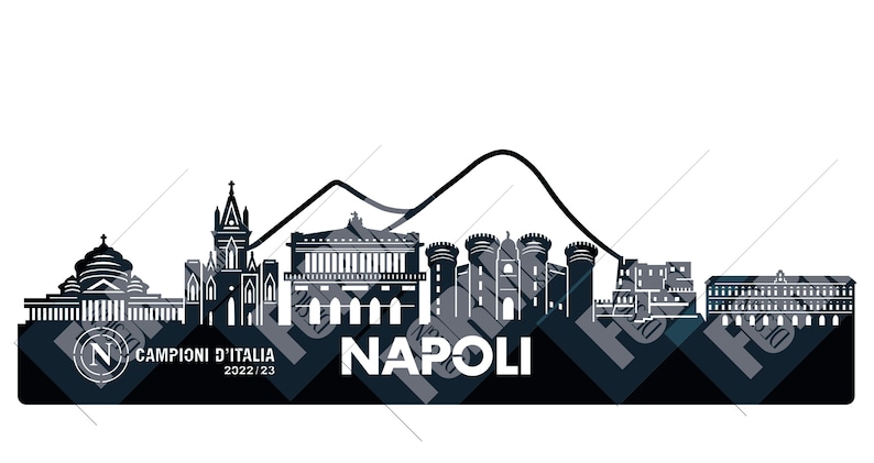 Naples Skyline Vector, Silhouette, Svg, Dxf, Eps, AI, Skyline Clipart ...