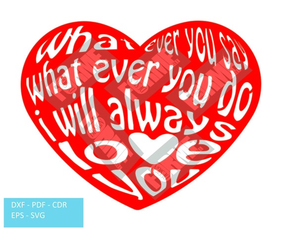 Cuore Stilizzato Vettoriale Silhouette Svg Dxf Eps Cdr - Etsy