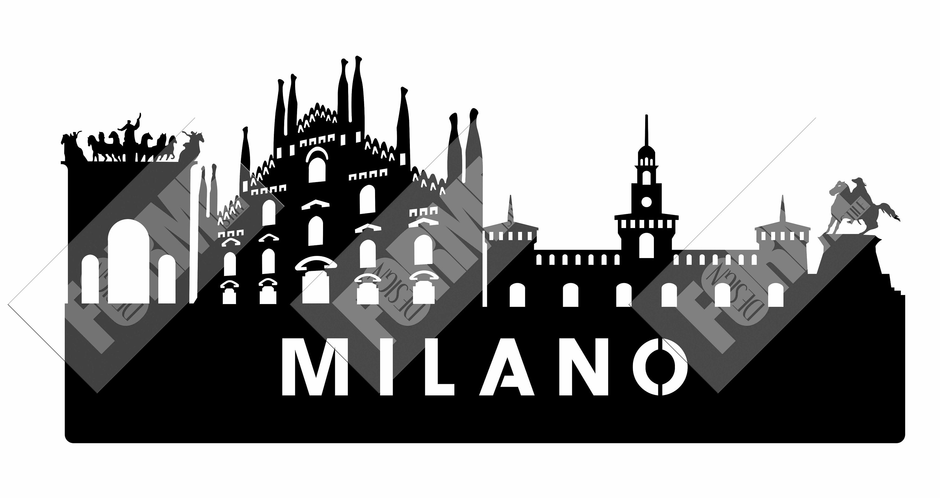 Milan Skyline Vector, Silhouette, Svg, Dxf, Eps, Cdr, Skyline Clipart ...