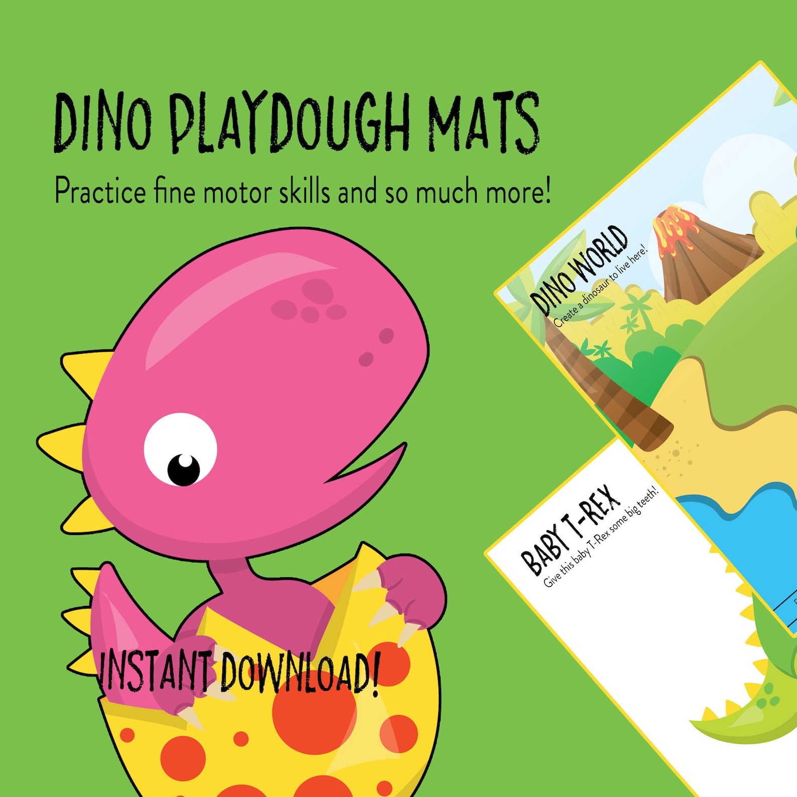 Dinosaur Busy Book Pages, Play Dough Mats, Printable Play Dough Mat - Etsy