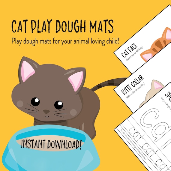 Cat Play Dough Mats Preschool Activities | Etsy