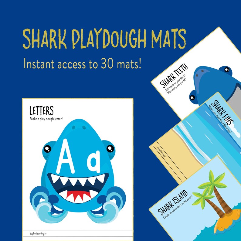 Shark Play Dough Mats, Digital Download - Etsy