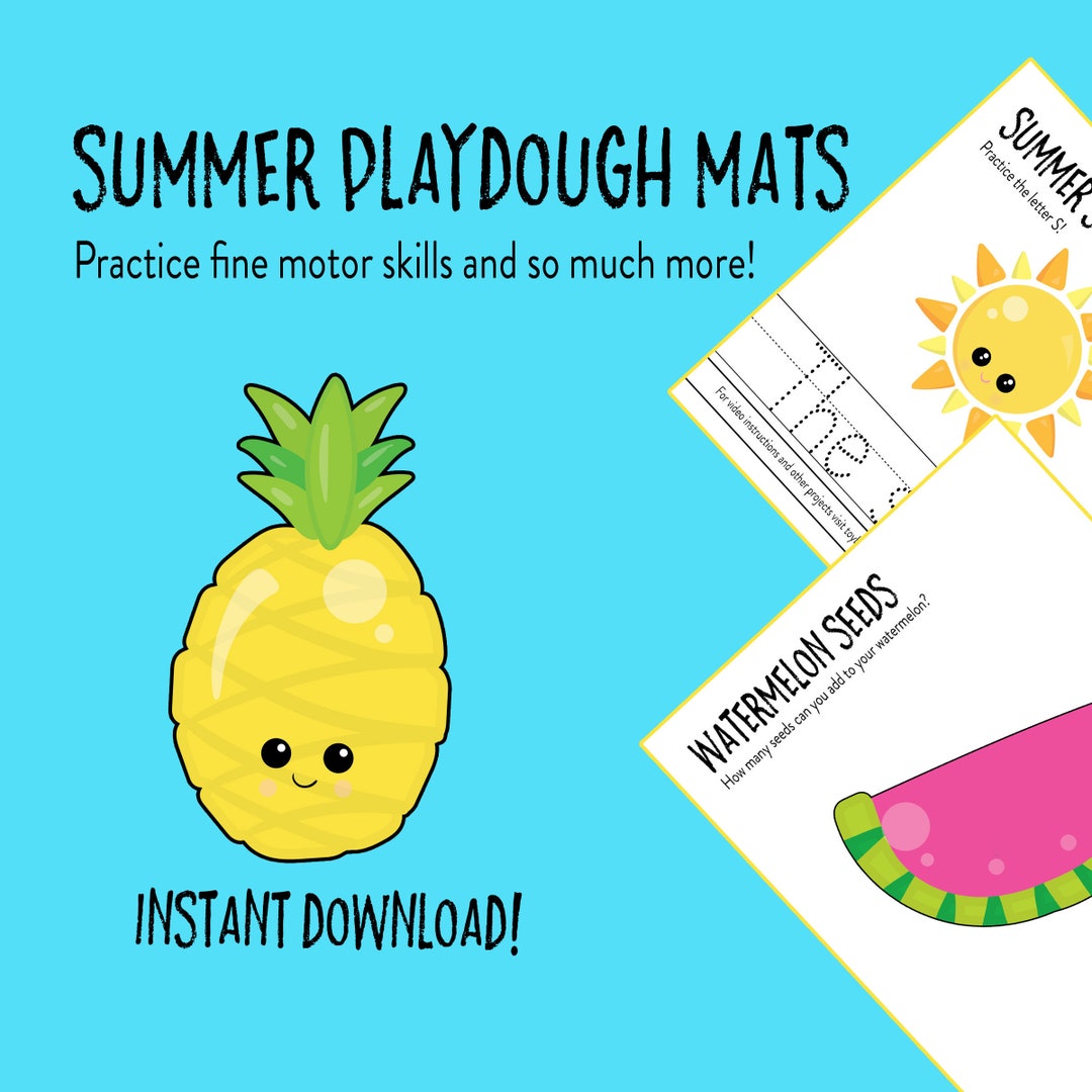 Summer Play Dough Mats for Summer Learning - Etsy