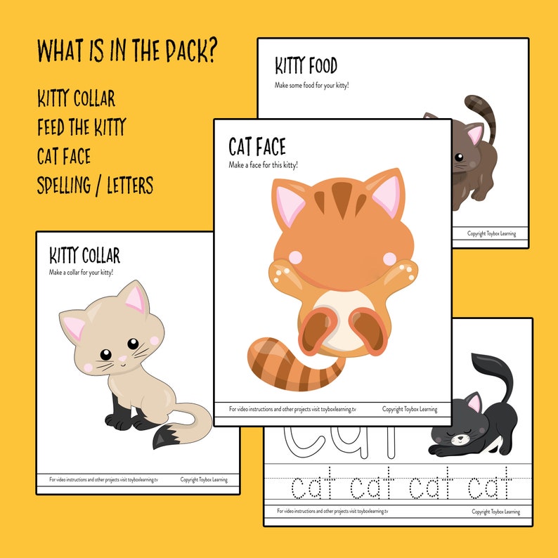 Cat Play Dough Mats, Preschool Activities - Etsy