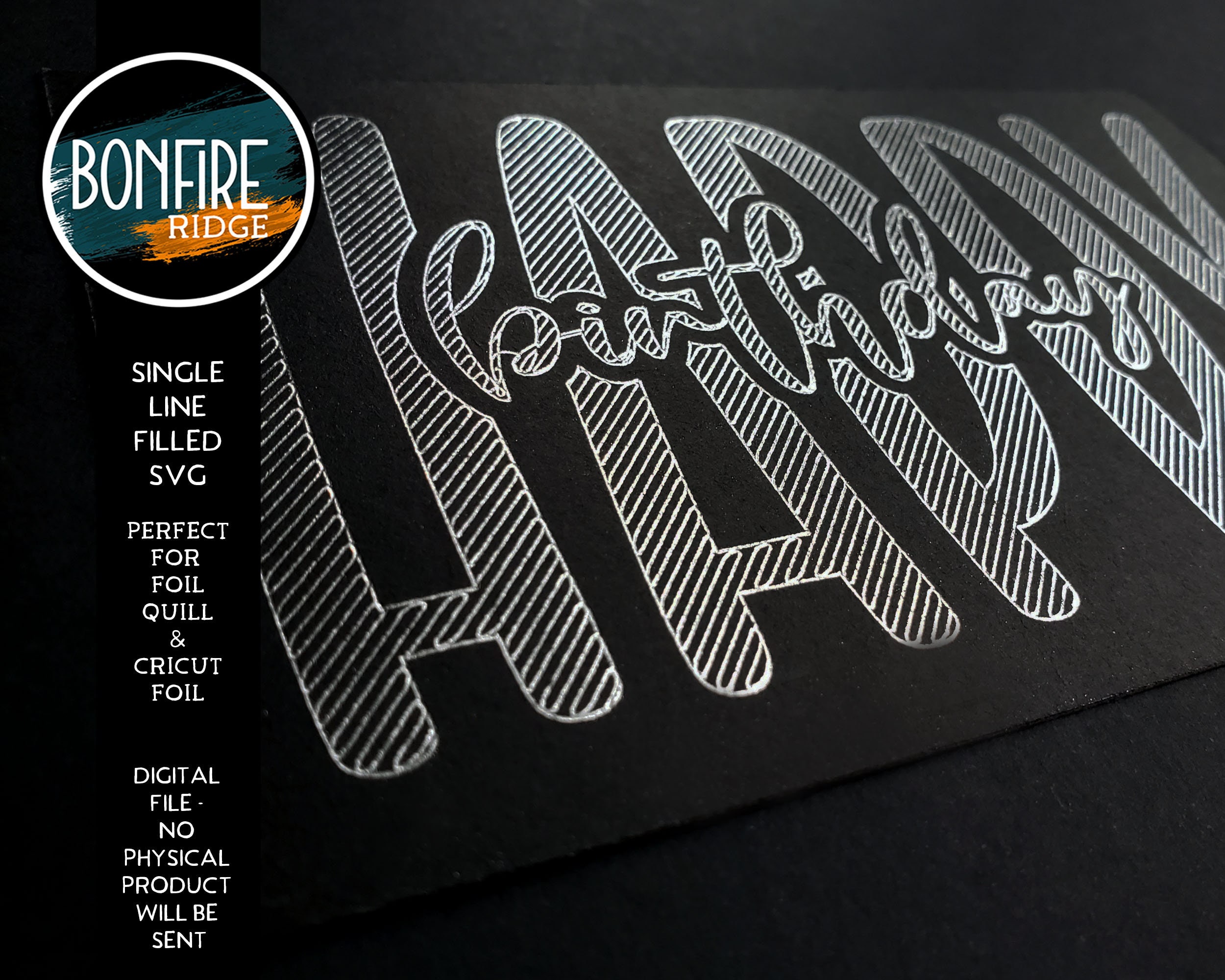 Foil Quill Filled SVG Single Line Happy Birthday SVG - Etsy UK