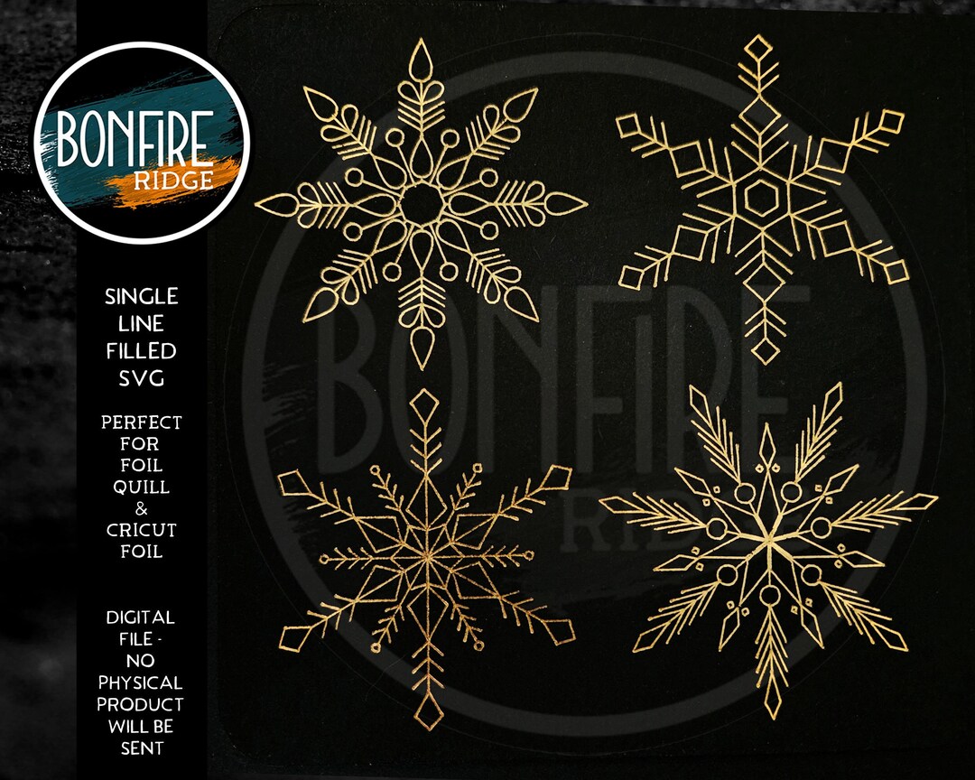Single Line Snowflake SVG Bundle - Etsy
